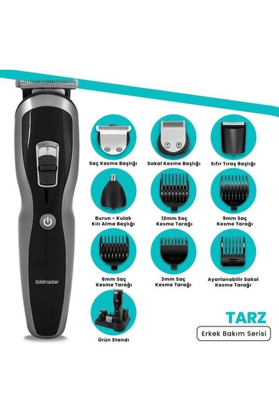 Goldmaster GM-8104 9in1 Tarz Erkek Tıraş Bakım Seti Goldmaster GM-8104 9in1 Tarz Erkek Tıraş Bakım Seti