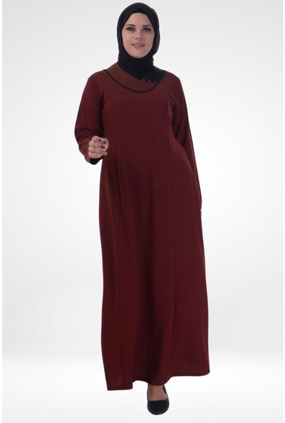 FERACE Kadın Büyük Beden Petek Kumaş Jakar Anne Elbisesi FERACE Kadın Büyük Beden Petek Kumaş Jakar Anne Elbisesi