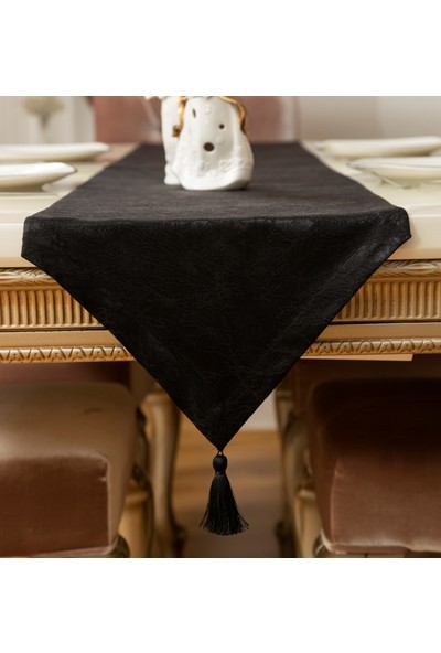 TOSHE SİYAH RUNNER DEKORATİF RUNNER DESENLİ RUNNER 35 X 150 CM TOSHE SİYAH RUNNER DEKORATİF RUNNER DESENLİ RUNNER 35 X 150 CM