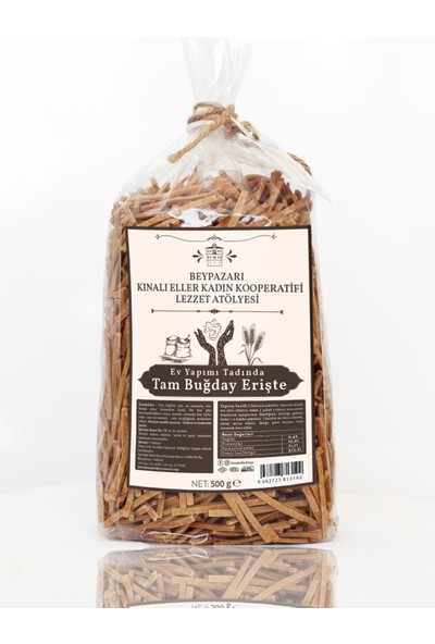 Kınalı Eller Kadın Kooperatifi Tam Buğday Erişte 500 gr Kınalı Eller Kadın Kooperatifi Tam Buğday Erişte 500 gr