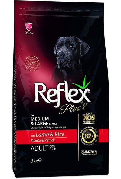 Reflex 3 kg Kuzulu & Pirinçli Yetişkin Köpek Maması 3 kg Reflex Plus Reflex 3 kg Kuzulu & Pirinçli Yetişkin Köpek Maması 3 kg Reflex Plus