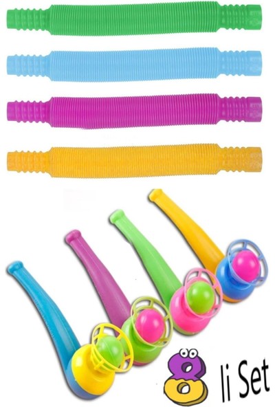 Roseroi 4 Adet Saksafon Top Üfleme Oyunu Popit Eğitici Oyuncak 4 Adet Pop Tubes Sekizli Set Roseroi 4 Adet Saksafon Top Üfleme Oyunu Popit Eğitici Oyuncak 4 Adet Pop Tubes Sekizli Set