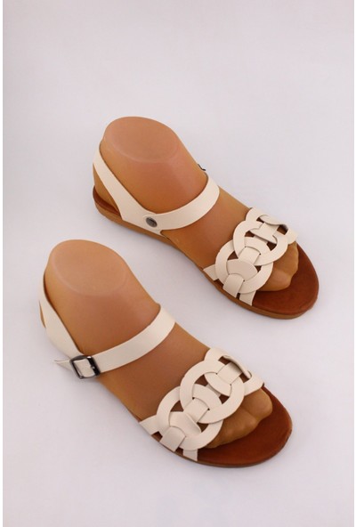Papistil Şerit Geçmeli Sandalet