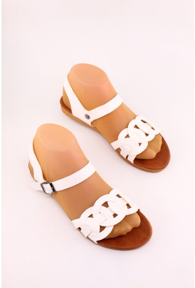Papistil Şerit Geçmeli Sandalet