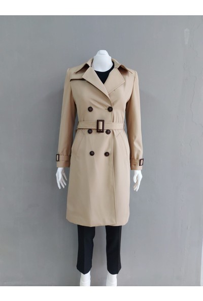 Giss Store Yırtmaçlı, Astarlı, Düğmeli, Trençkot