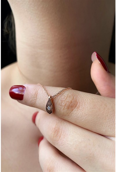 Firizon 925 Ayar Gözlü Damla Kadın Gümüş Kolye