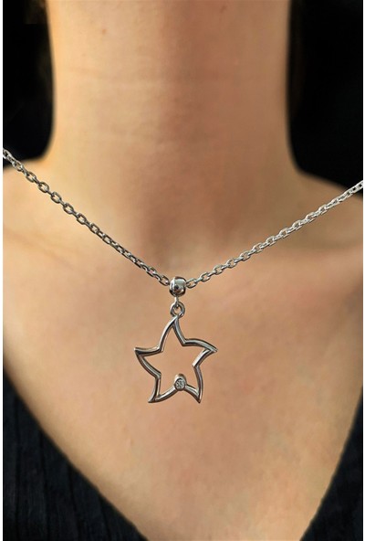 Firizon 925 Ayar Yıldızlı Kadın Gümüş Kolye