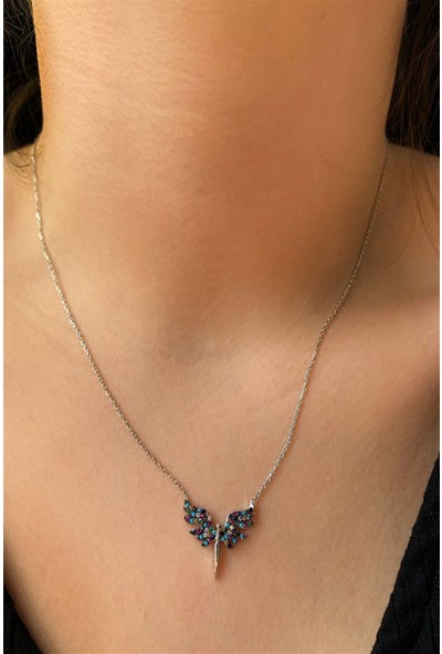 Firizon 925 Ayar Renkli Mix Huzur Meleği Kadın Gümüş Kolye