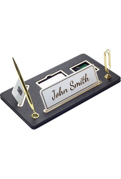 Turgut Office Organizer Deri Masa Isimliği Siyah Ahşap Detaylı - Isimlik - Imza Kalemi - Not Tutacağı - Notluk - Kartvizitlik ve Ataçlık Turgut Office Organizer Deri Masa Isimliği Siyah Ahşap Detaylı - Isimlik - Imza Kalemi - Not Tutacağı - Notluk - Kartvizitlik ve Ataçlık