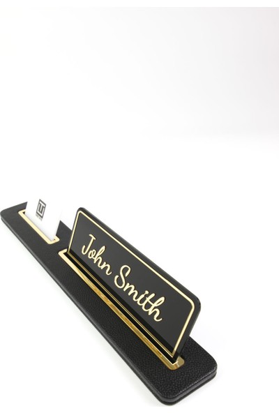 Turgut Office Deri Masa Isimliği Siyah Uzun Gold Detaylı - Isimlik ve Kartvizitlik Turgut Office Deri Masa Isimliği Siyah Uzun Gold Detaylı - Isimlik ve Kartvizitlik