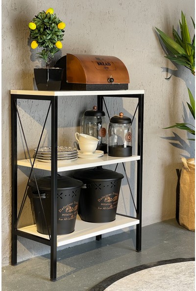 Metal Ayaklı Erzak Dolabı Beyaz Renk