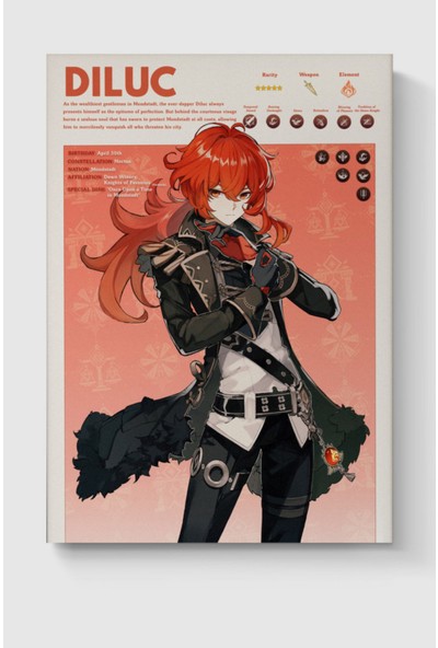 DuoArt Genshin Impact Diluc Anime Poster - Yüksek Çözünürlük Hd Duvar Posteri - Çerçevesiz DuoArt Genshin Impact Diluc Anime Poster - Yüksek Çözünürlük Hd Duvar Posteri - Çerçevesiz