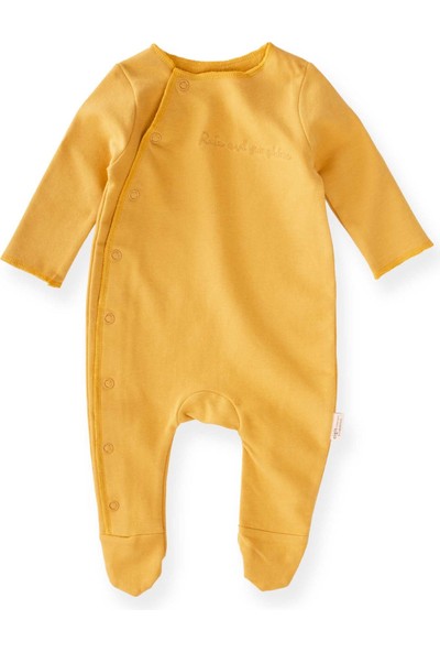 Cigit Rain And Sunshıne Nakışlı Ayaklı Tulum 0-1 Yaş Hardal Sarı