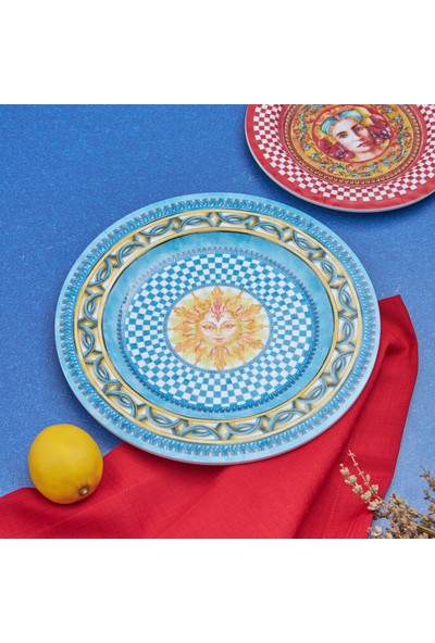 Karaca Letizia Blue Sun Servis Tabağı 28 cm Karaca Letizia Blue Sun Servis Tabağı 28 cm