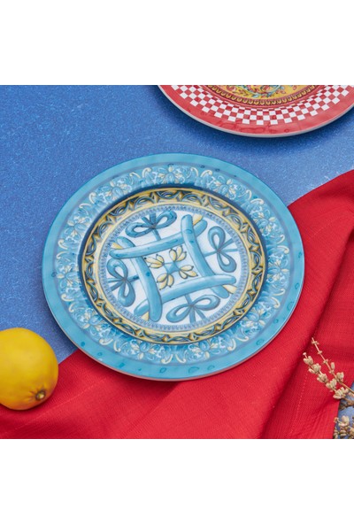 Karaca Letizia Blue Ethnic Pasta Tabağı 21,5 cm
