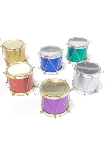 Pazariz Yılbaşı Yeni Yıl Süsü Çam Ağacı Süs Davul 6'lı Renkli Pazariz Yılbaşı Yeni Yıl Süsü Çam Ağacı Süs Davul 6'lı Renkli