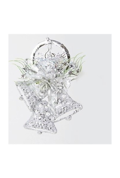 Pazariz Yılbaşı Süsü Üçlü Çan Model Gümüş
