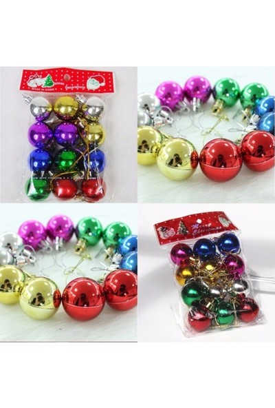Pazariz 12 Adet Yılbaşı Ağacı Top Süs-3 cm