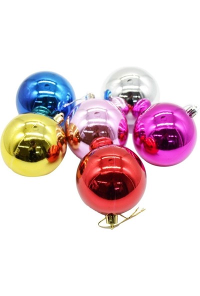Pazariz 6lı Renkli Cici Top Yılbaşı Ağacı Süsü