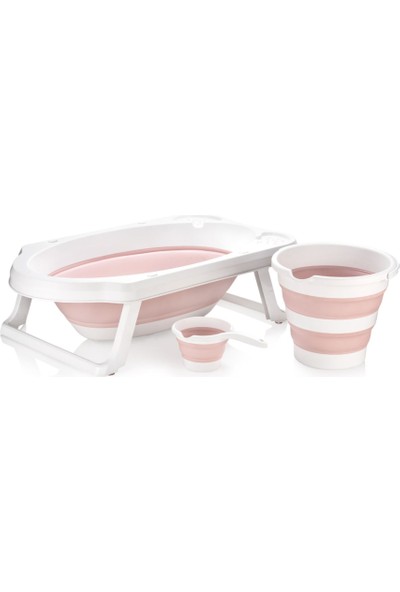 Babyjem Katlanır Banyo 3'lü Set Pembe