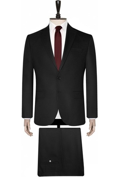 Süvari Siyah Rahat Kalıp 4 Drop Yeleksiz Takım Elbise Süvari Siyah Rahat Kalıp 4 Drop Yeleksiz Takım Elbise