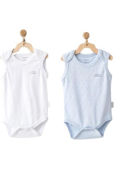 Andywawa AC21892 Sleeveless Basic 2'li Bebek Body Blue Andywawa AC21892 Sleeveless Basic 2'li Bebek Body Blue