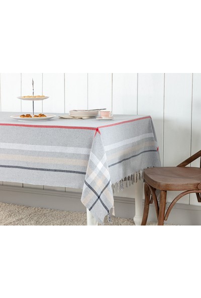 Madame Coco Brigitte Masa Örtüsü - Gri -150X240 cm