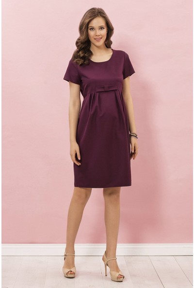 Even Fashion Fiyonklu Kısa Hamile Elbise