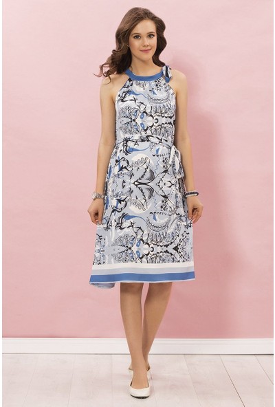 Even Fashion Desenli Kısa Hamile Elbise