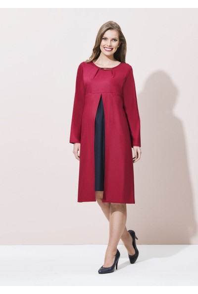 Metal Aksesuarlı Uzun Kollu Hamile Elbise Metal Aksesuarlı Uzun Kollu Hamile Elbise