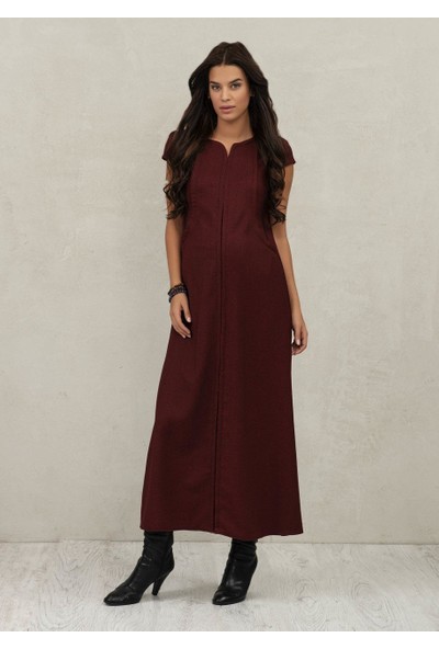 Biye Detaylı Uzun Hamile Elbise