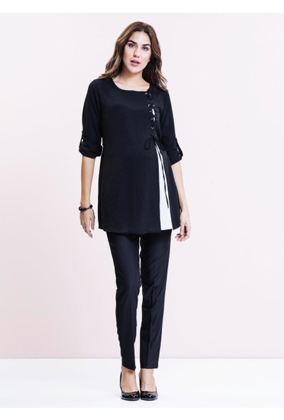 Bağcıklı Uzun Kollu Hamile Bluz