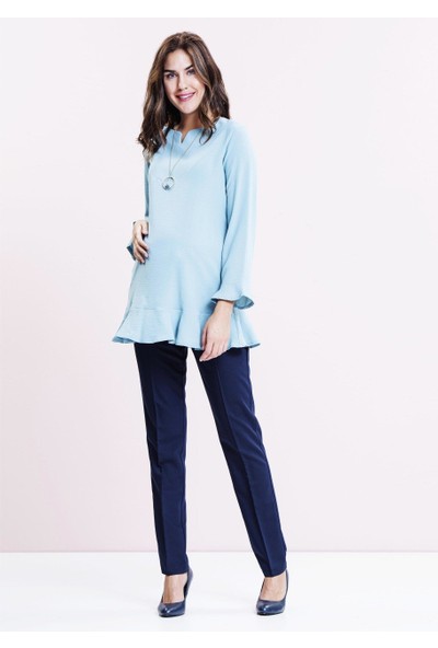 Even Fashion Volanlı Uzun Kollu Hamile Bluz