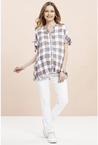 Ekose Hamile Gömlek Yeşil