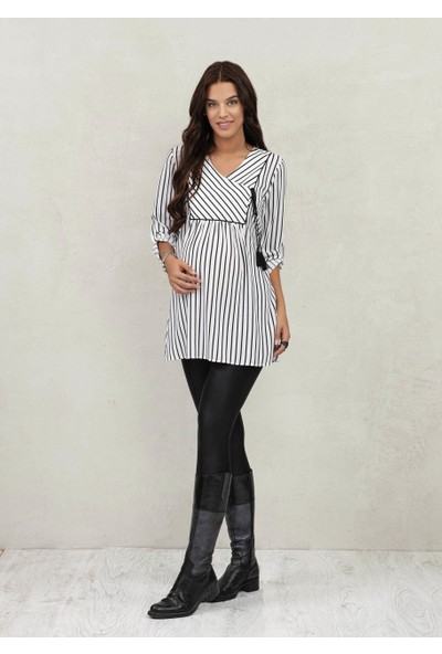 Püskül Detaylı Emzirme Özellikli Hamile Gömlek