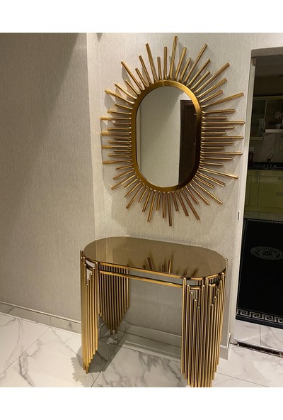 Piyano Model Lüx Dresuar ve Ayna Gold Piyano Model Lüx Dresuar ve Ayna Gold