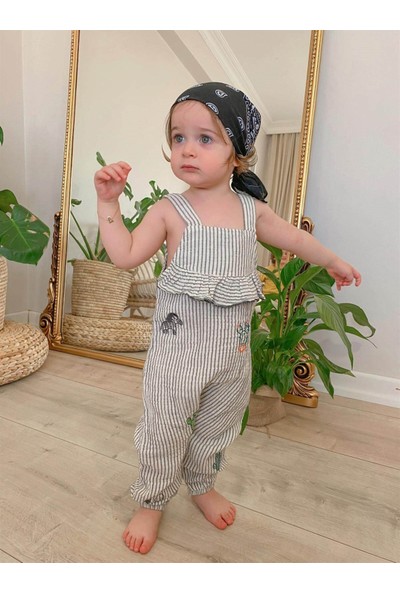 Cigit Nakışlı Çizgili Dbl Face Askılı Tulum 0-3 Yaş Füme Çizgili Cigit Nakışlı Çizgili Dbl Face Askılı Tulum 0-3 Yaş Füme Çizgili