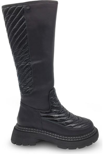 Eternal Siyah Deri V Nakişli Kadın Çizme Eternal Siyah Deri V Nakişli Kadın Çizme