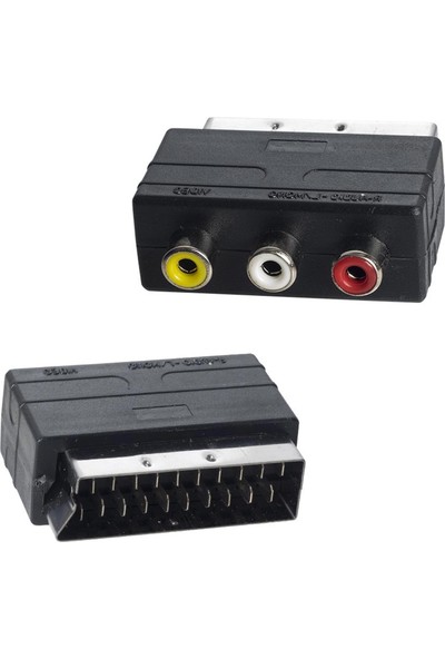 Scart Adaptör Erkek 3rca Dişi Scart Adaptör Erkek 3rca Dişi