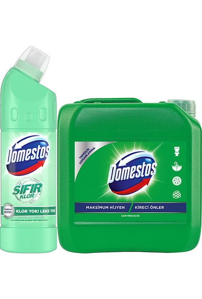 Domestos Çamaşır Suyu Çam Ferahlığı 3,24 lt + Sıfır Klor 675 ml Domestos Çamaşır Suyu Çam Ferahlığı 3,24 lt + Sıfır Klor 675 ml