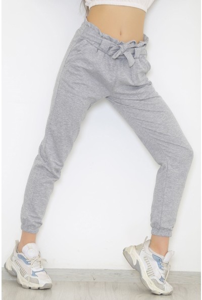 Modaymış Bel Büzgülü Eşofman Altı Gri - 330106.1577. Modaymış Bel Büzgülü Eşofman Altı Gri - 330106.1577.