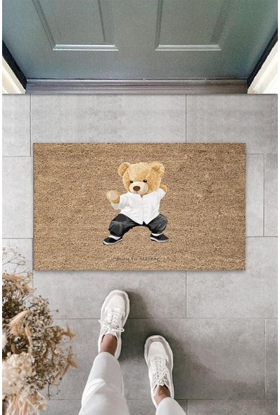 Daha Yok Mu Bej Kapı Önü Paspası Karateci Ayıcık Desen K-3341 Daha Yok Mu Bej Kapı Önü Paspası Karateci Ayıcık Desen K-3341