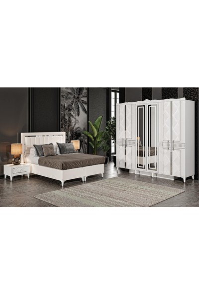 Viento Mobilya Mars Aynalı ve Kapaklı %100 Mdf Yatak Odası Takımı