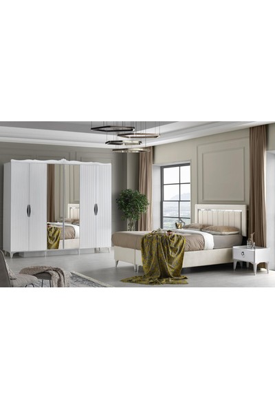 Viento Mobilya Sudem Aynalı ve Kapaklı %100 Mdf Yatak Odası Takımı