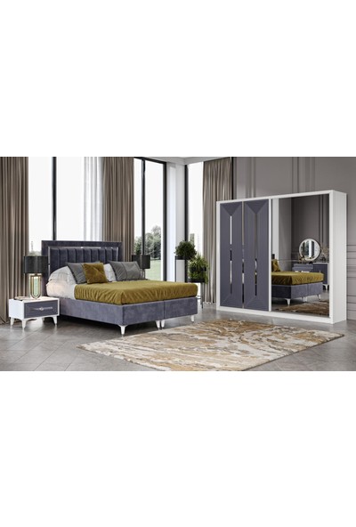 Viento Mobilya Aydın Sürgülü ve Aynalı %100 Mdf Yatak Odası Takımı
