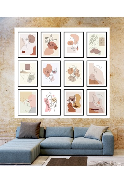 İskenderun Sanat Reklam 12 Parçalı Çerçeçeve Görünümlü Tablo