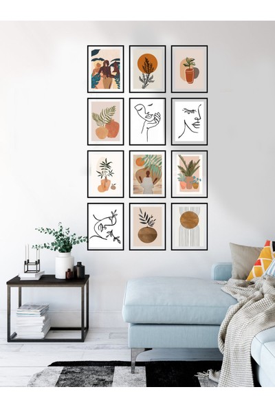 İskenderun Sanat Reklam 12 Parçalı Çerçeçeve Görünümlü Tablo