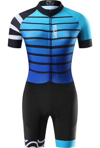 KKmoon Kadın Bisiklet Forması Seti Tek Parça Spor Giyim Yastıklı (Yurt Dışından)