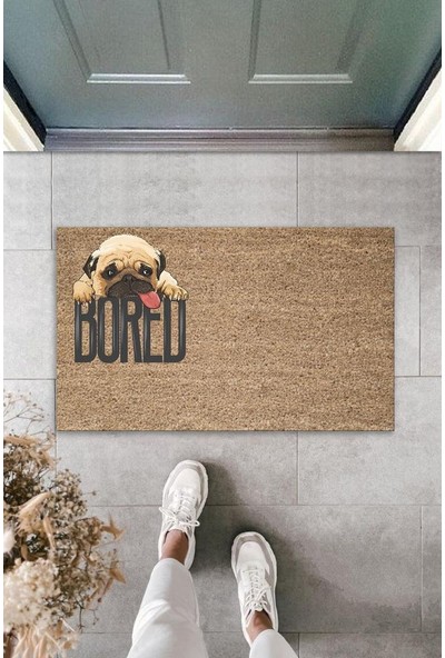 Daha Yok Mu Dijital Baskı Kahverengi Bored Köpekli Dekoratif Kapı Paspası K-2080 Daha Yok Mu Dijital Baskı Kahverengi Bored Köpekli Dekoratif Kapı Paspası K-2080