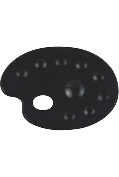 Rich Plastik Oval Boya Paleti Siyah 9 Godeli Siyah Rich Plastik Oval Boya Paleti Siyah 9 Godeli Siyah
